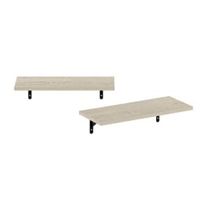 Furinno Rossi 18-Inch Wall Mounted Floating Display Shelves, Metropolitan Pine, Set of 2