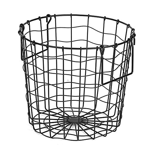 Iron Wire Laundry Hamper, Folding Laundry Storage Basket with Handles, Dirty Laundry Hamper Cart Sorter Clothes Basket Organizer