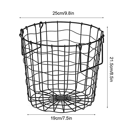 Iron Wire Laundry Hamper, Folding Laundry Storage Basket with Handles, Dirty Laundry Hamper Cart Sorter Clothes Basket Organizer