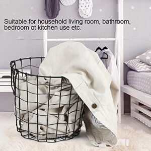 Iron Wire Laundry Hamper, Folding Laundry Storage Basket with Handles, Dirty Laundry Hamper Cart Sorter Clothes Basket Organizer