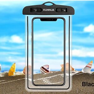 2-Pack Waterproof Phone Pouch, Universal Waterproof Phone Case, IPX8 Dry Bag Underwater with Lanyard for iPhone 13 12 11 Pro Max Samsung S21 S10 etc. up to 7.5 inch (Fluorescent Black)