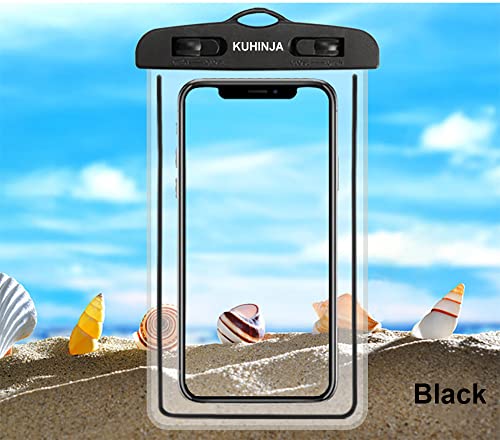 2-Pack Waterproof Phone Pouch, Universal Waterproof Phone Case, IPX8 Dry Bag Underwater with Lanyard for iPhone 13 12 11 Pro Max Samsung S21 S10 etc. up to 7.5 inch (Fluorescent Black)