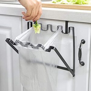 Weojeviy Household Waste Garbage Bag Hanging Rack Rubbish Bag Holder Kitchen Cabinet Bag Rack Holder Accessory Kitchen Supplies, for Kitchen Bedroom and Living Room(Black)