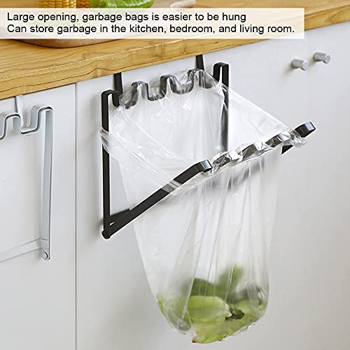 Weojeviy Household Waste Garbage Bag Hanging Rack Rubbish Bag Holder Kitchen Cabinet Bag Rack Holder Accessory Kitchen Supplies, for Kitchen Bedroom and Living Room(Black)