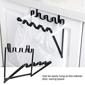 Weojeviy Household Waste Garbage Bag Hanging Rack Rubbish Bag Holder Kitchen Cabinet Bag Rack Holder Accessory Kitchen Supplies, for Kitchen Bedroom and Living Room(Black)