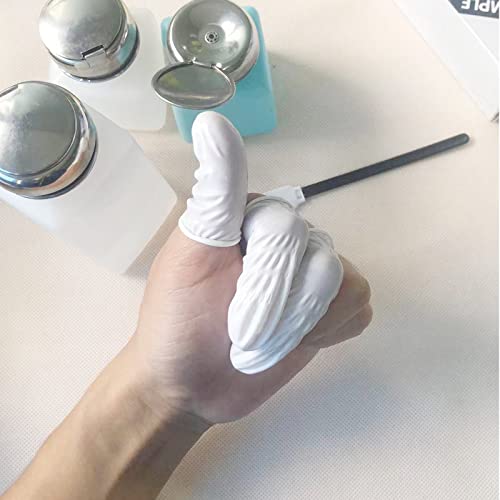 Medium Disposable Nitrile Finger Cots,Anti-static Non-allergenic Finger Protectors,Suitable for Beauty,Manicure,Household Cleaning 100 pcs (White)