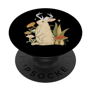 cottagecore aesthetic jackalope retro jackalope funny rabbit popsockets swappable popgrip