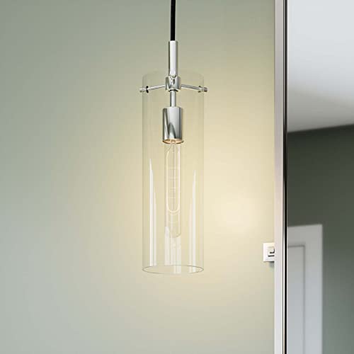 Modway Skylark Pendant Light in Clear Polished Nickel