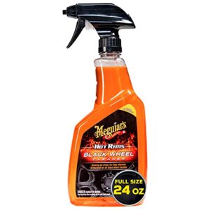 meguiar's hot rims black wheel cleaner - powerful formula to easily remove stubborn brake dust & tough grime - 24 oz