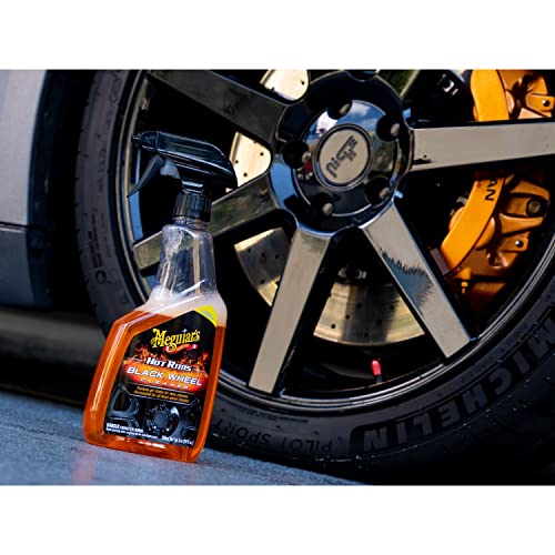 Meguiar's Hot Rims Black Wheel Cleaner - Powerful Formula to Easily Remove Stubborn Brake Dust & Tough Grime - 24 Oz