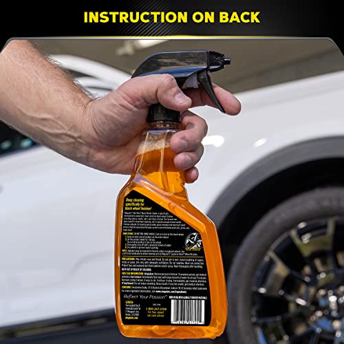 Meguiar's Hot Rims Black Wheel Cleaner - Powerful Formula to Easily Remove Stubborn Brake Dust & Tough Grime - 24 Oz