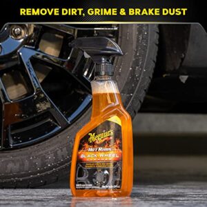 Meguiar's Hot Rims Black Wheel Cleaner - Powerful Formula to Easily Remove Stubborn Brake Dust & Tough Grime - 24 Oz