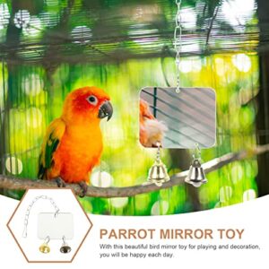 iplusmile 3pcs with Enjoy Cage Self Xxcm Hanging Toys Design Parakeet Canaries Cockatoo Conure for Bells Bell Plaything Outdoor Parrot Decorative Mirror Cockatiel Toy Lovebirds Wind