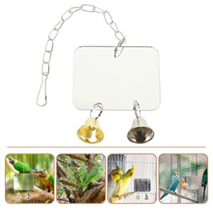 iplusmile 3pcs with Enjoy Cage Self Xxcm Hanging Toys Design Parakeet Canaries Cockatoo Conure for Bells Bell Plaything Outdoor Parrot Decorative Mirror Cockatiel Toy Lovebirds Wind