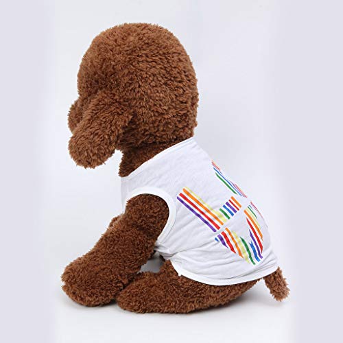 T Shirt Love Clothing Pet Thin Vest Summer and Dog Cat Spring Breathable Pet Clothes Dog Dress with Leash Ring