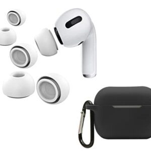 Airpod Pro Replacement Tips [6 Pairs] + Black Silicone Case for Airpods Pro 2nd Generation