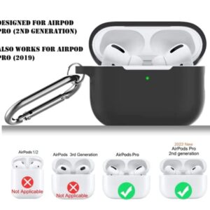 Airpod Pro Replacement Tips [6 Pairs] + Black Silicone Case for Airpods Pro 2nd Generation