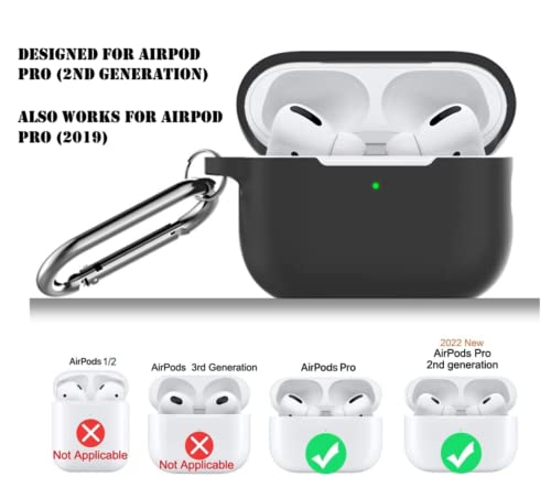 Airpod Pro Replacement Tips [6 Pairs] + Black Silicone Case for Airpods Pro 2nd Generation