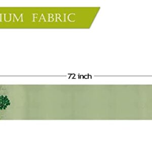 St Patricks Day Table Runner Shamrock Good Luck Truck Green Burlap Spring Holiday Kitchen Dining Banquet Indoor Outdoor Decorations Family Party Decor 13 x 72 Inch