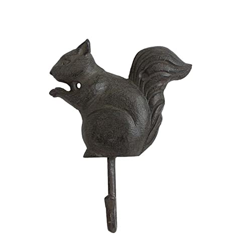 Statues Cast Iron Squirrel Coat Hook Home Wall Hook Wall Decoration Animal Single Hook Porch Decoration Craft Animal Sculpture