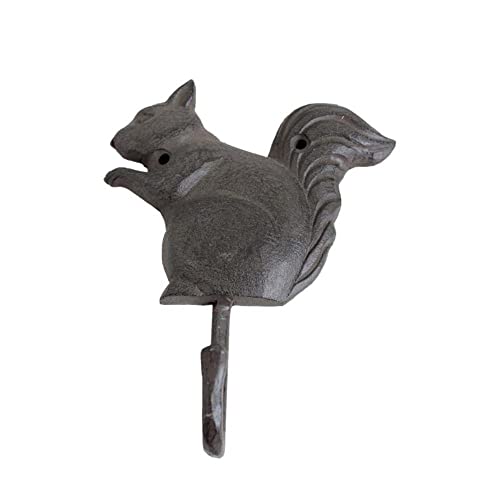 Statues Cast Iron Squirrel Coat Hook Home Wall Hook Wall Decoration Animal Single Hook Porch Decoration Craft Animal Sculpture