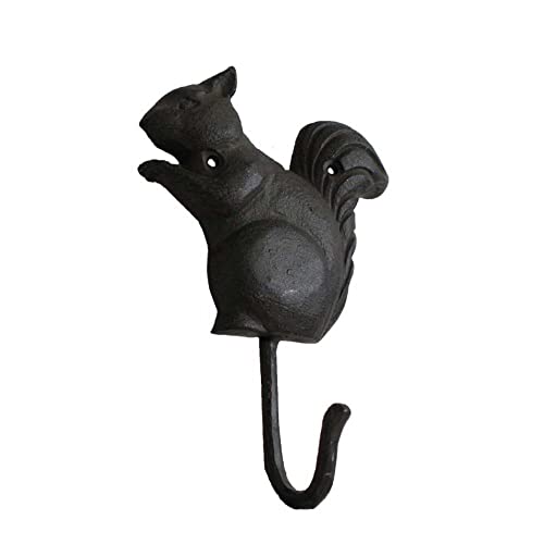 Statues Cast Iron Squirrel Coat Hook Home Wall Hook Wall Decoration Animal Single Hook Porch Decoration Craft Animal Sculpture