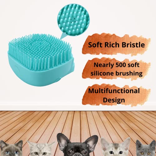 Pets Grooming Kit with Clear bag with dogs accesories inside. includes cat and dog teeth cleaning, shampoo brush, deshedding brush for cats, dog brush for shedding and brush glove. Best for dog wash station. Good alternative of pet supplies or cat accesso