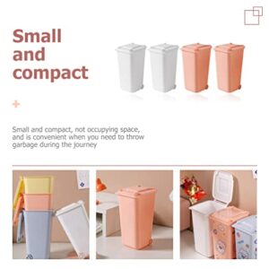 HANABASS Car Trash Bin Pencil Cup Desktop Organizer 4pcs Small Trash Can Mini Trash Bin with Lid Desktop Organizer Pen Holder Garbage Truck Toy Garbage Trucks Trash Cans