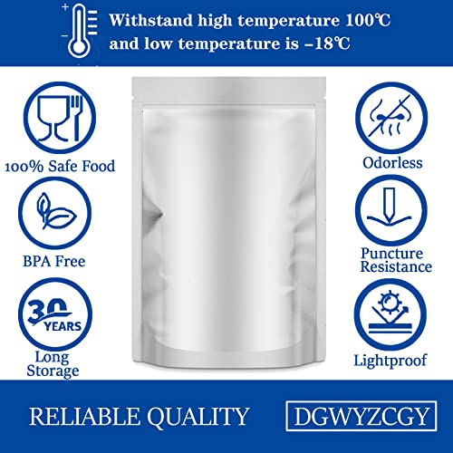 50 Mylar Bags for Food Storage, Mylar Bags 1 Quart 7"x10"- Thick 10 Mil, Stand-Up Vacuum Sealing Sealable and Ziplock Resealable Bags - Odor Free Heat Resistant, Airtight Food Storage Foil Bags