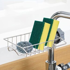 sponge holder over faucet,sponge holder for kitchen sink caddy organizer over faucet stainless steel soap holder over faucet in bathroom