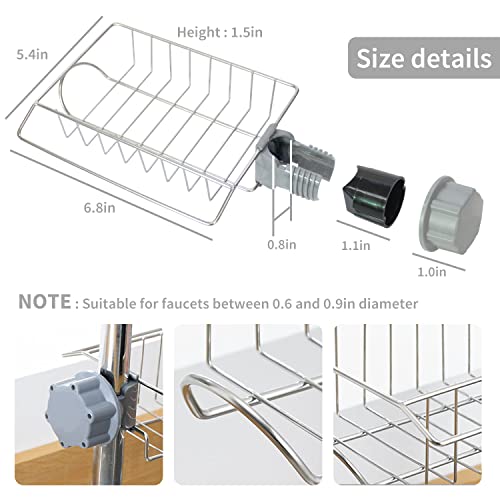 Sponge Holder Over Faucet,Sponge Holder for Kitchen Sink Caddy Organizer Over Faucet Stainless Steel Soap Holder Over Faucet in Bathroom