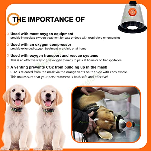 PRCMISEMED [for Veterinarians] Oxygen Therapy Rescue Mask Set for Dogs or Cats, Can be Used for Various Animals