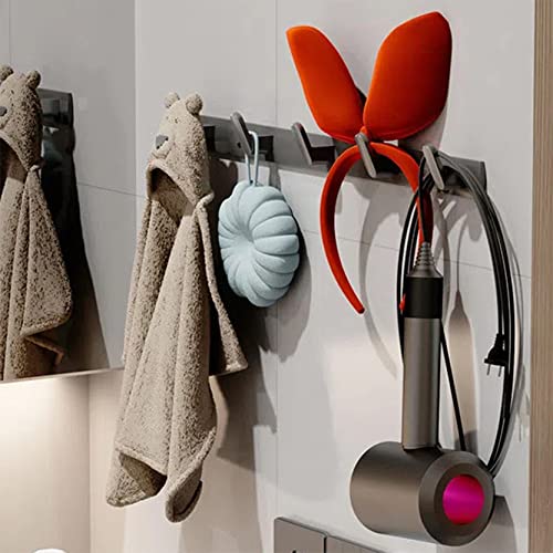 LUYU Wall Mounted Hook Rack Entryway Kitchen Bathroom Storage Organizer Hanger for Coat Bag Hat（3 Hook Gray）