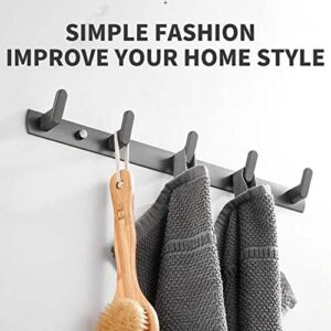 LUYU Wall Mounted Hook Rack Entryway Kitchen Bathroom Storage Organizer Hanger for Coat Bag Hat（3 Hook Gray）