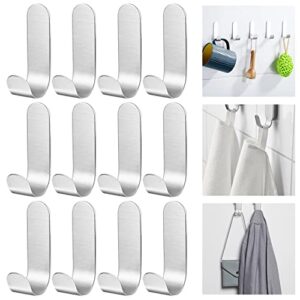 toulifly wall hooks, 22lb(max) hooks for hanging, reusable seamless hooks,waterproof and rustproof adhesive hooks, bathroom kitchen heavy duty self adhesive hooks