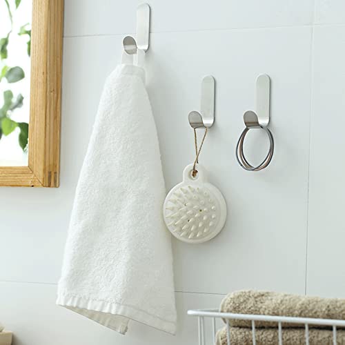 TOULIFLY Wall Hooks, 22lb(Max) Hooks for Hanging, Reusable Seamless Hooks,Waterproof and Rustproof Adhesive Hooks, Bathroom Kitchen Heavy Duty Self Adhesive Hooks