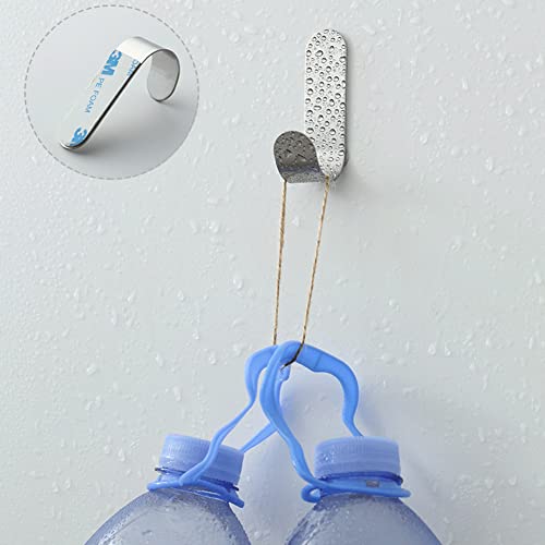 TOULIFLY Wall Hooks, 22lb(Max) Hooks for Hanging, Reusable Seamless Hooks,Waterproof and Rustproof Adhesive Hooks, Bathroom Kitchen Heavy Duty Self Adhesive Hooks