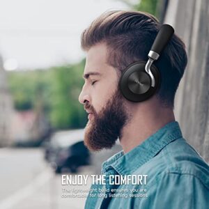 NUKied Active Noise Cancelling Headphones Over Ear with Three Hybrid Modes, up to 36dB, Wireless Bluetooth Headphones HiFi Stereo Sound with 4 EQ Modes, Built-in HD mic, Support Voice Assistant -Black