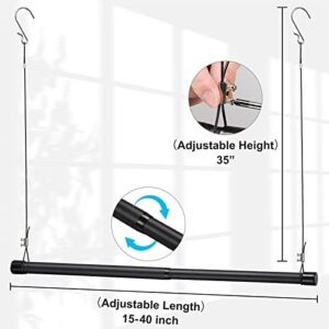 Hanging Closet Rod,15-40 Inch Adjustable Closet Hanging Organizer,35 Inch Height Space-Saving Clothes Hanging Bar,Black Closet Rod Extender…