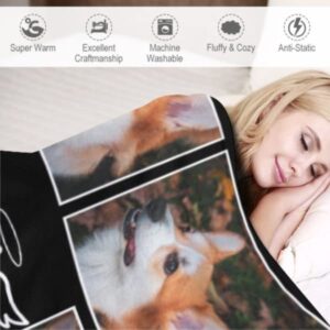 WARMTHLOVE Custom Pet Memorial Gifts Personalized Throw Blanket with Photos in Loving Memory of Dog Picture Blanket for Sympathy Remembrance Gifts