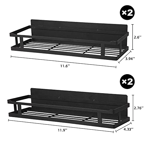 ZYIHAO Magnetic Spice Rack for Refrigerator Magnetic Shelf 4PCS Spice Racks Organizer for Cabinet Hanging Spice Rack Wall Mount Kitchen Organization and Storage Oven Shelf Fridge Organizer, Black