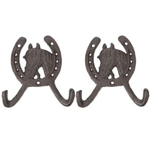 stobok metal hangers vintage home decor 2pcs 4.5 horse head horseshoe hooks vintage cast iron wall hook rack double key coat hooks wall hanger wall mounted clothes rack hat hangers hat hangers