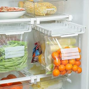 retractable refrigerator storage rack 10 slider slot track type suspension ziplock sealed bags fresh bag holder organizer drawer fridge rack organizer track shelf hanging rack with 30 resealable bags