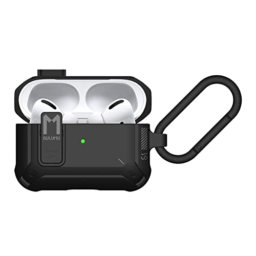 Aulumu A19 for AirPods Pro Case [2nd/1st Generation] with Lock, Full-Body Protective Tough Cover with Keychain Compatible with Apple Airpods Pro(2022/2019) Case for Men Women, Cool Design