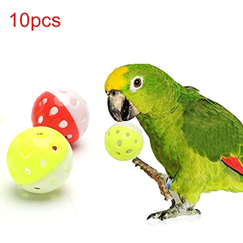 10pcs Hollow Rolling Bell Ball Pet Bird Toy Rolling Bell Ball Parrot Cat Toy Cockatiel Bird Toy