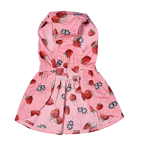 HonpraD Cat Outfits Cute Pet Print Bow Skirt Breathable Summer Sleeveless Shirt Comfortable Dog Shirt Breathable Dog Cute Puppy Outfits for Girls