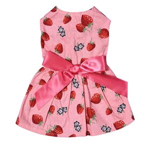 honprad cat outfits cute pet print bow skirt breathable summer sleeveless shirt comfortable dog shirt breathable dog cute puppy outfits for girls