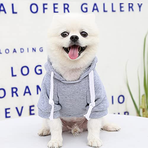 Puppies Clothes for Small Dogs Pet Autumn and Winter Cute Warm Zipper Pocket Sweatshirt Gray Tops Cats Hoodies Pet Clothes Olive Dog Sweater