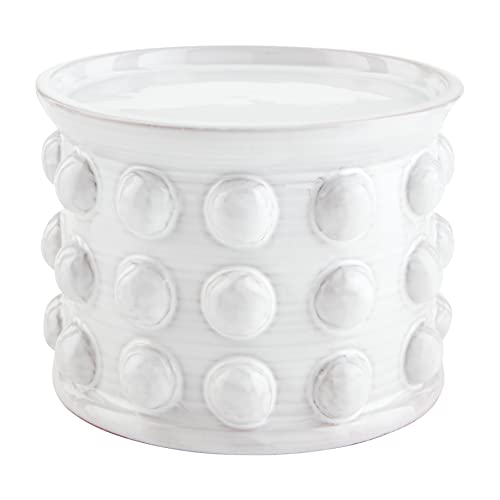 Mud Pie Beaded Pillar Holder, White