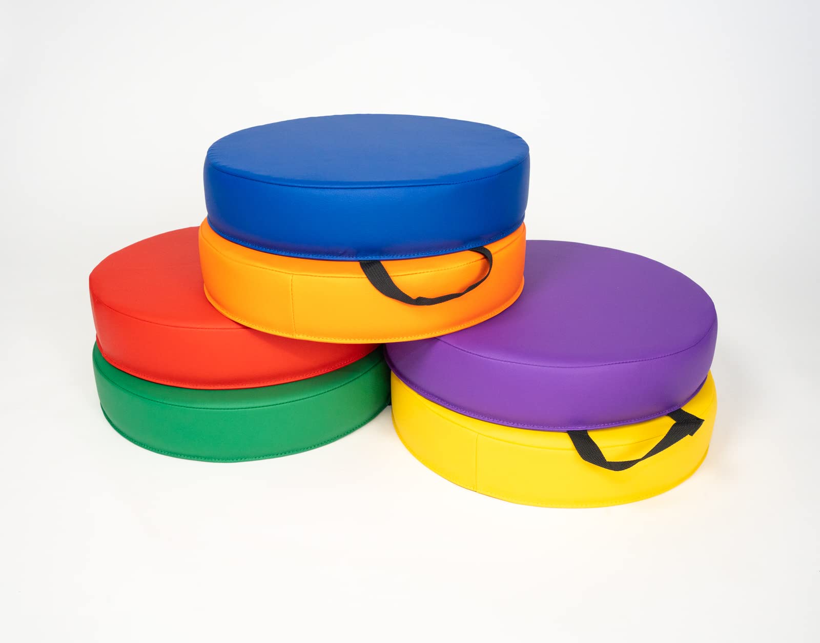 Cushioned Floor Seats - Set of 6 Round Spot Markers for Early Childhood Floor Time - Flexible Seating